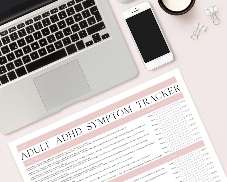 Adult ADHD Symptom Tracker Printable | Planner to Track Daily Impact to ...