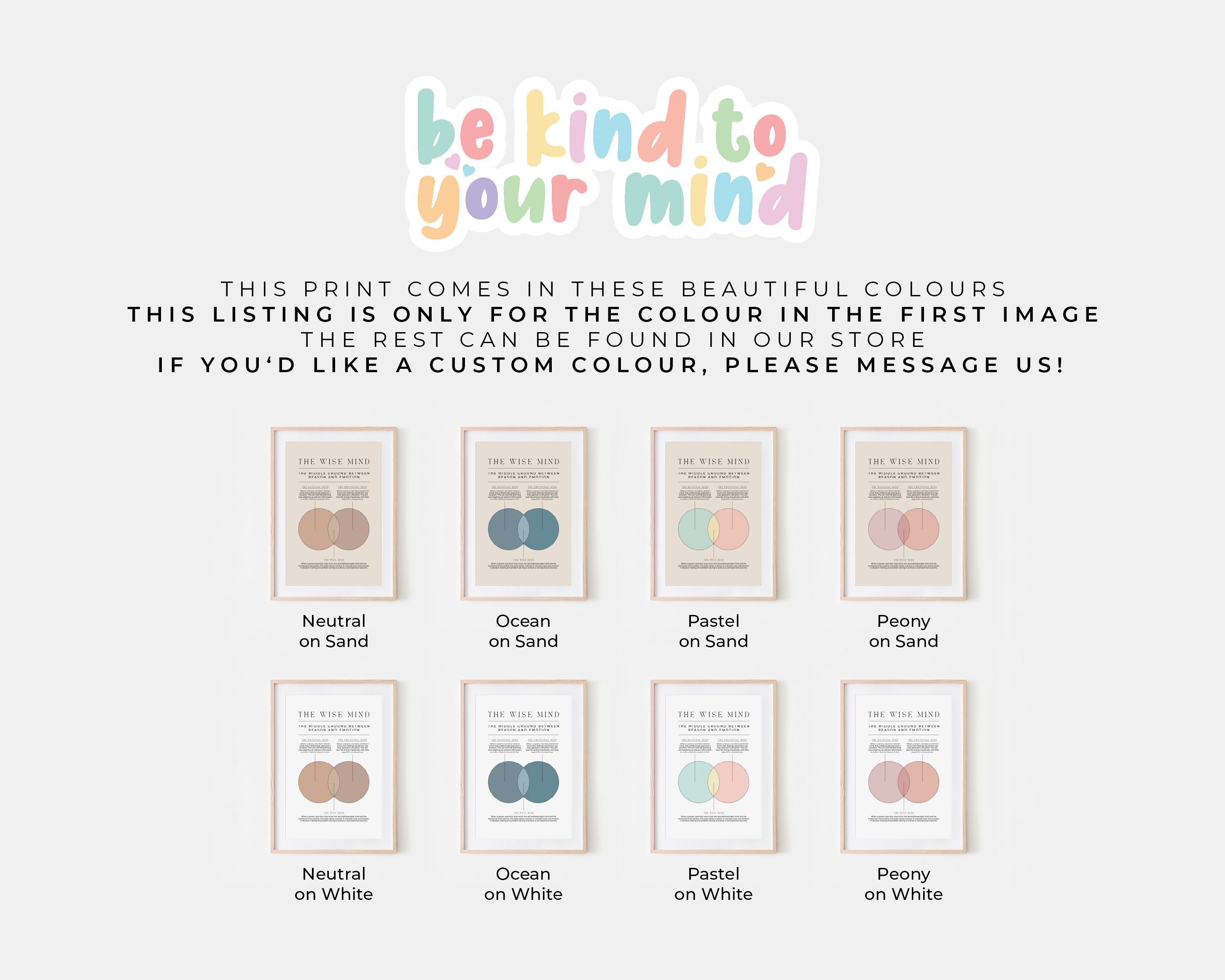 Wise Mind DBT Poster Neutral Beige Printable Aid for Dialectical ...