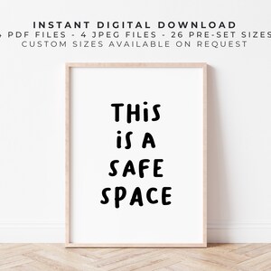 This is a Safe Space White Printable Confidentiality Poster Sign for ...