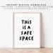 This is a Safe Space White Printable Confidentiality Poster Sign for ...