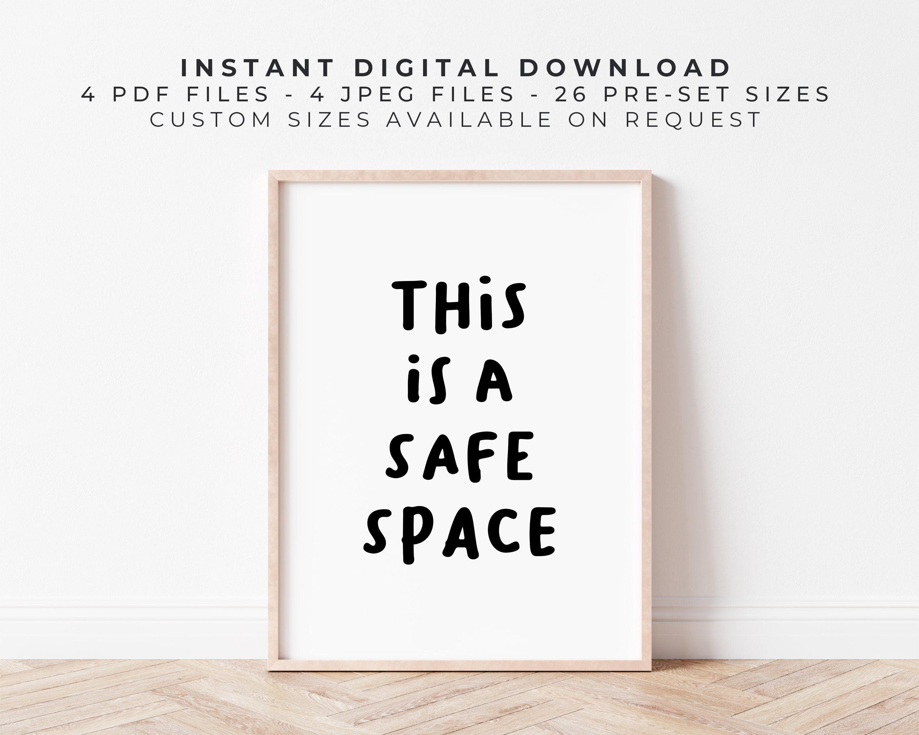 This is a Safe Space White Printable Confidentiality Poster Sign for ...