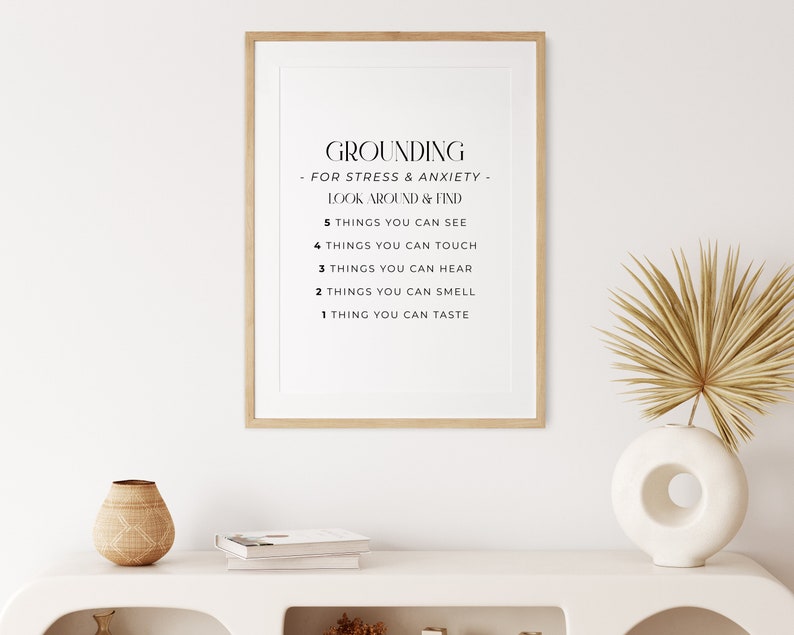 Grounding Technique White Printable Mindfulness Poster for - Etsy