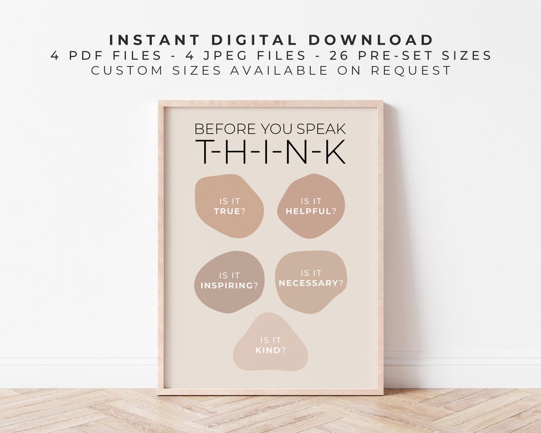 Think Before You Speak Neutral on Sand is It True is It Helpful is It ...