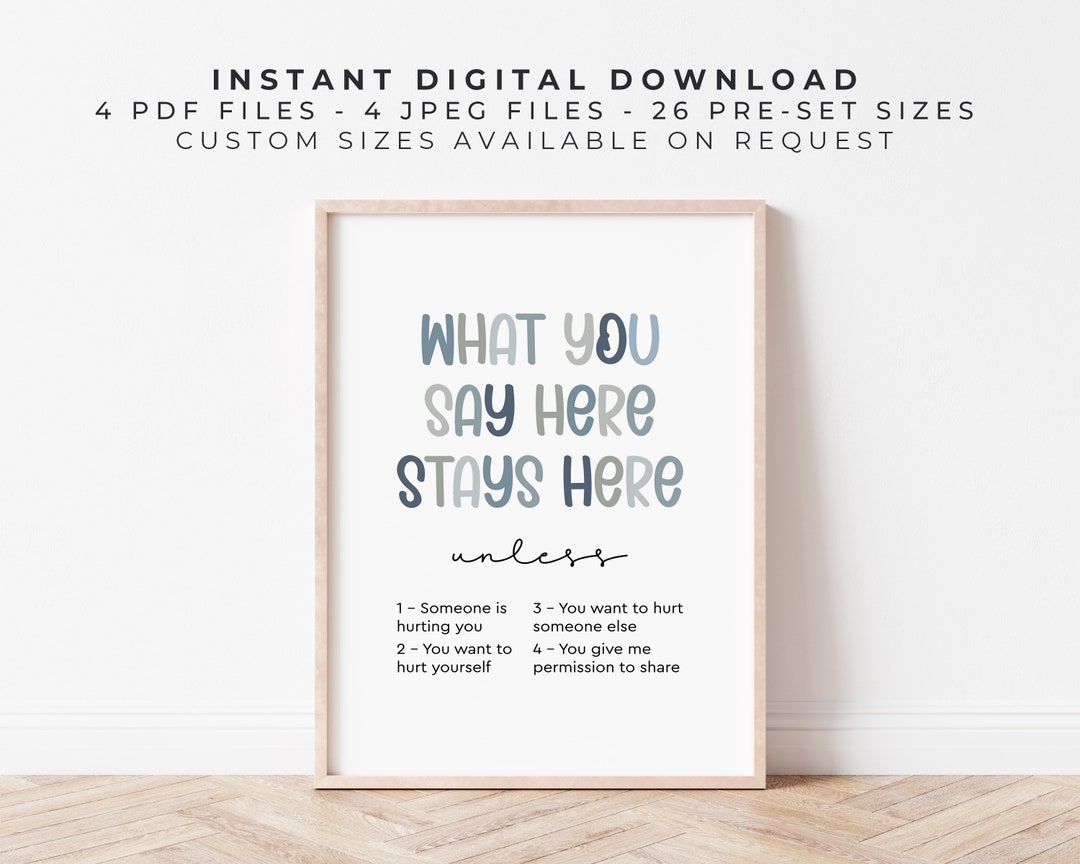 What You Say Here Stays Here | Ocean Blue | Printable Confidentiality ...