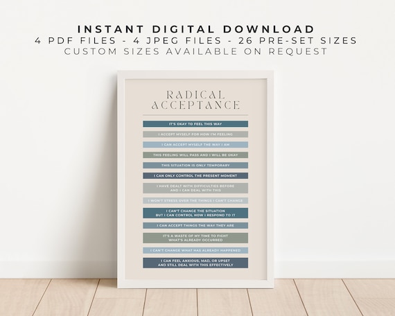 Radical Acceptance Coping Statements Poster DBT Skills DBT, 44% OFF