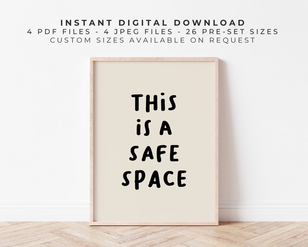 This is a Safe Space Sand Beige Printable Confidentiality Poster Sign ...