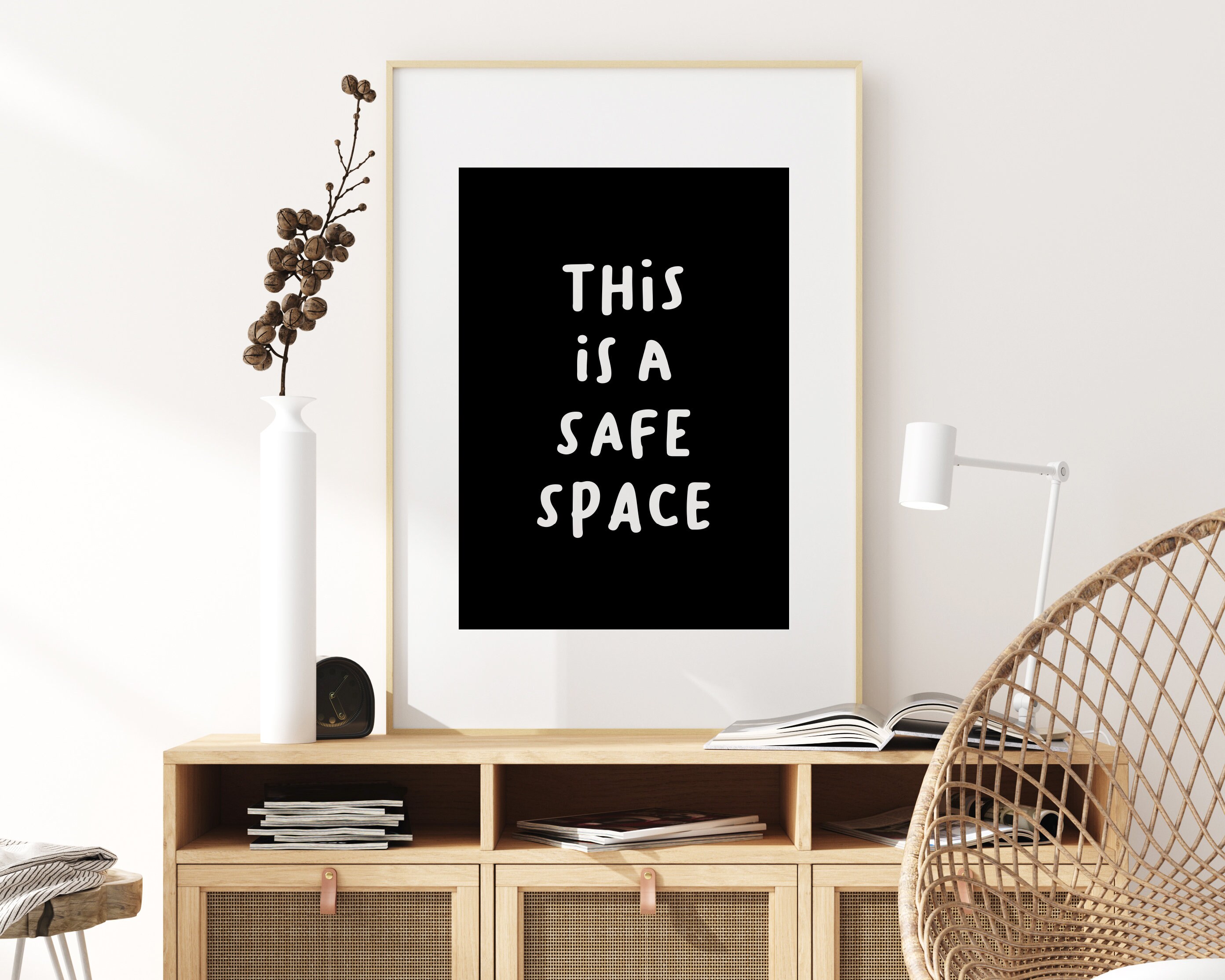 This is a Safe Space Black Printable Confidentiality Poster Sign for ...