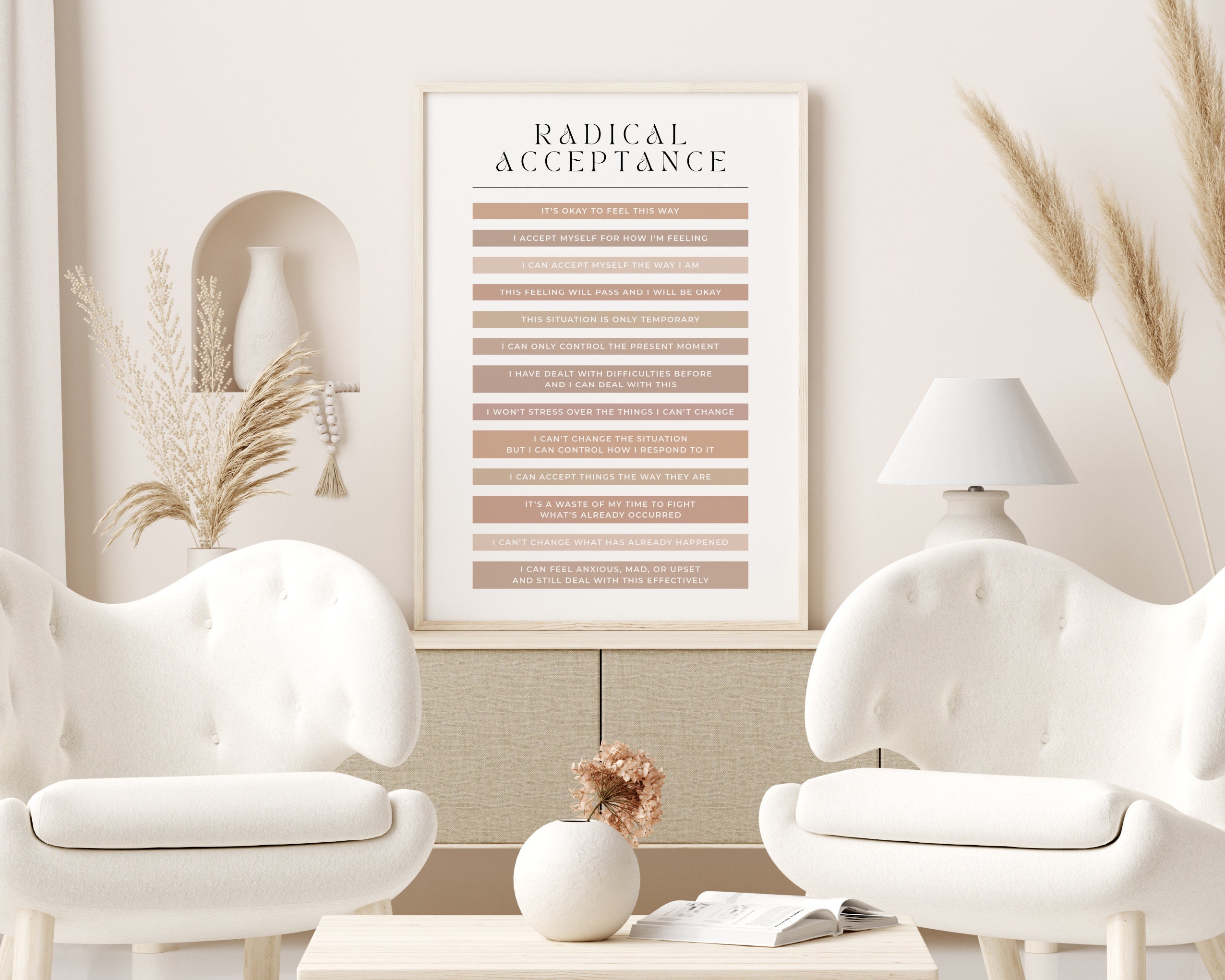 Radical Acceptance DBT Poster Neutral Beige Printable Aid for ...