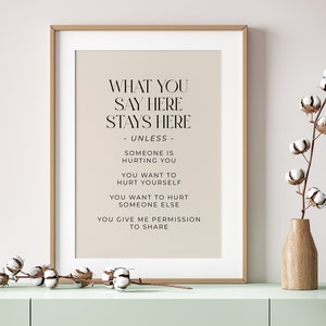 What You Say Here Stays Here | Sand Beige | Printable Confidentiality ...