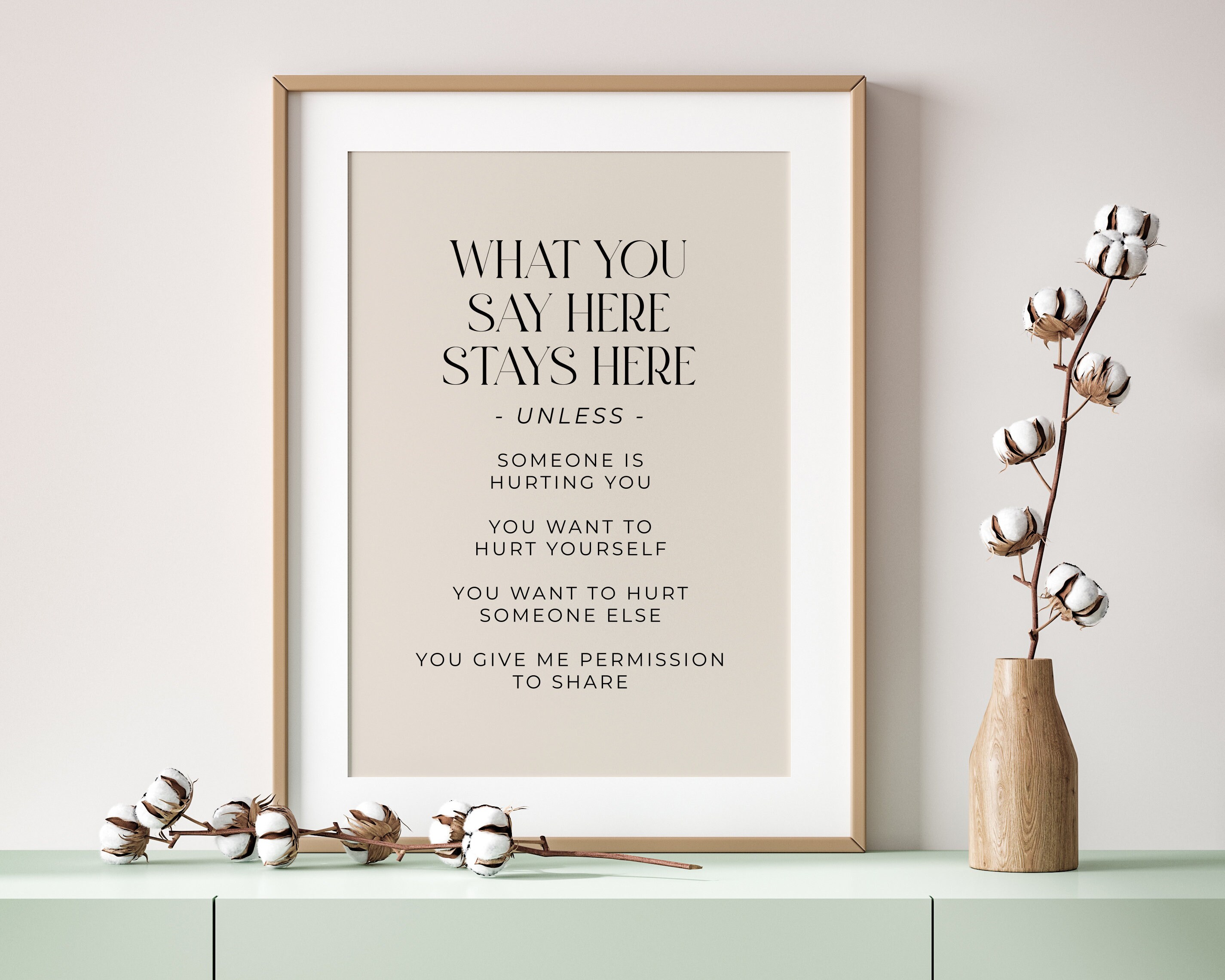 What You Say Here Stays Here | Sand Beige | Printable Confidentiality ...