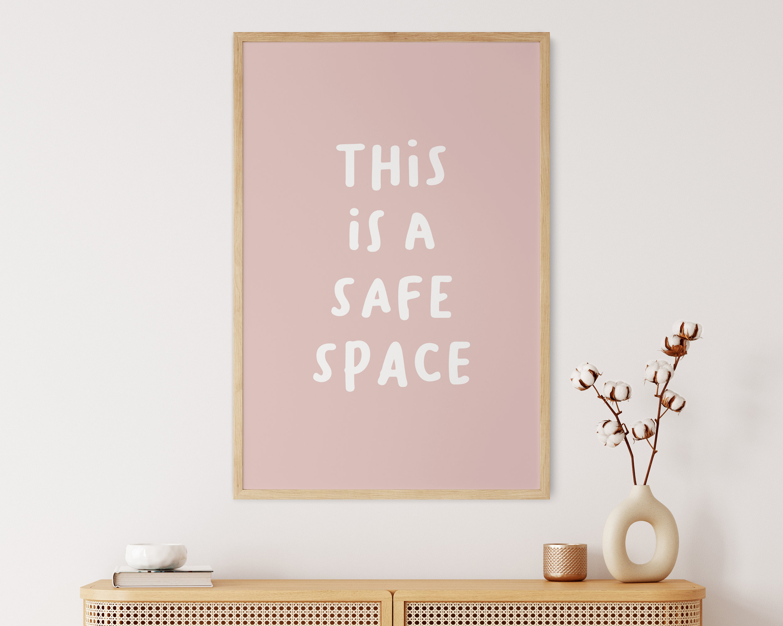 This is a Safe Space Blush Pink Printable Confidentiality Poster Sign ...