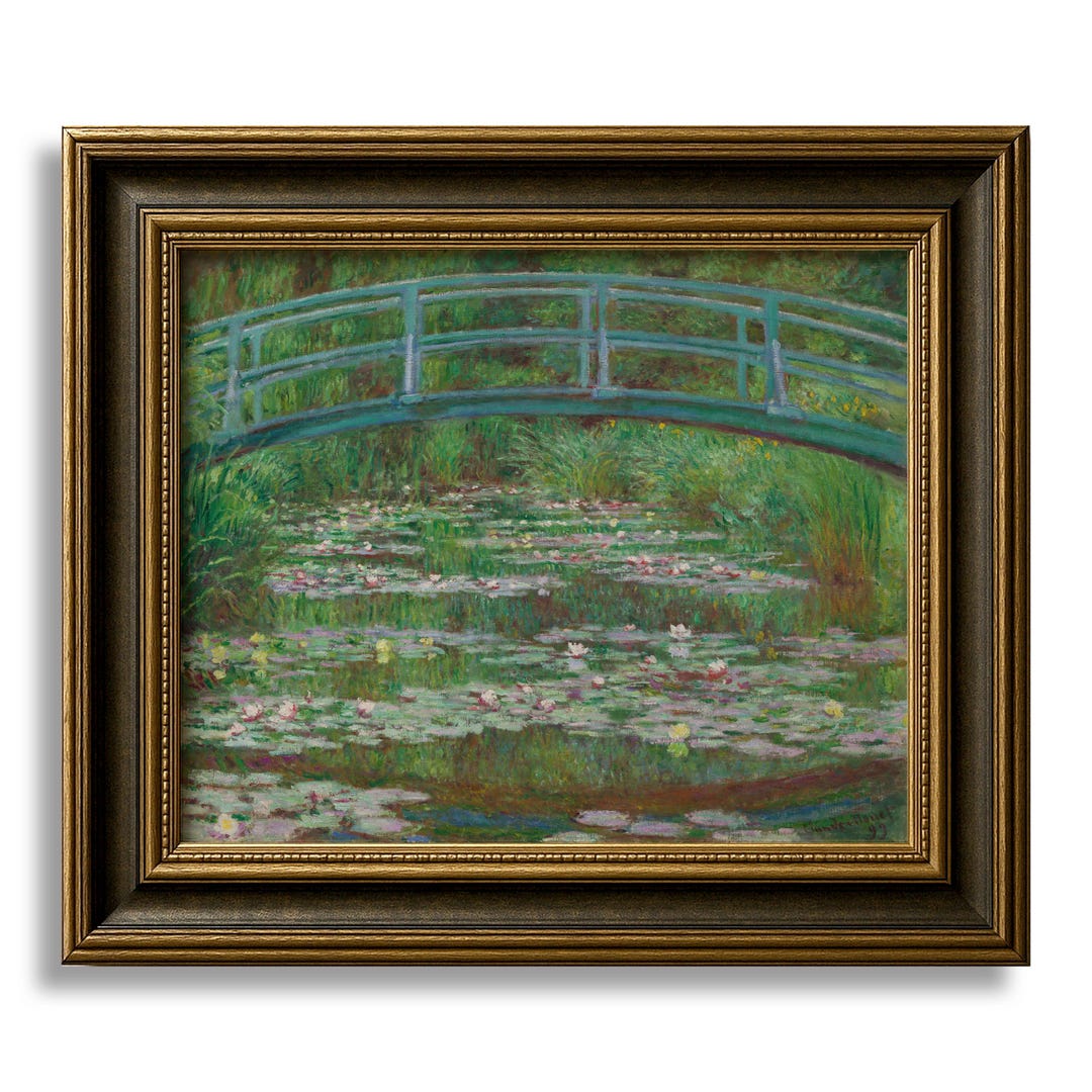 Water Lily Pond Bridge - Vintage Oil Painting Wall Art Printable 1159 ...
