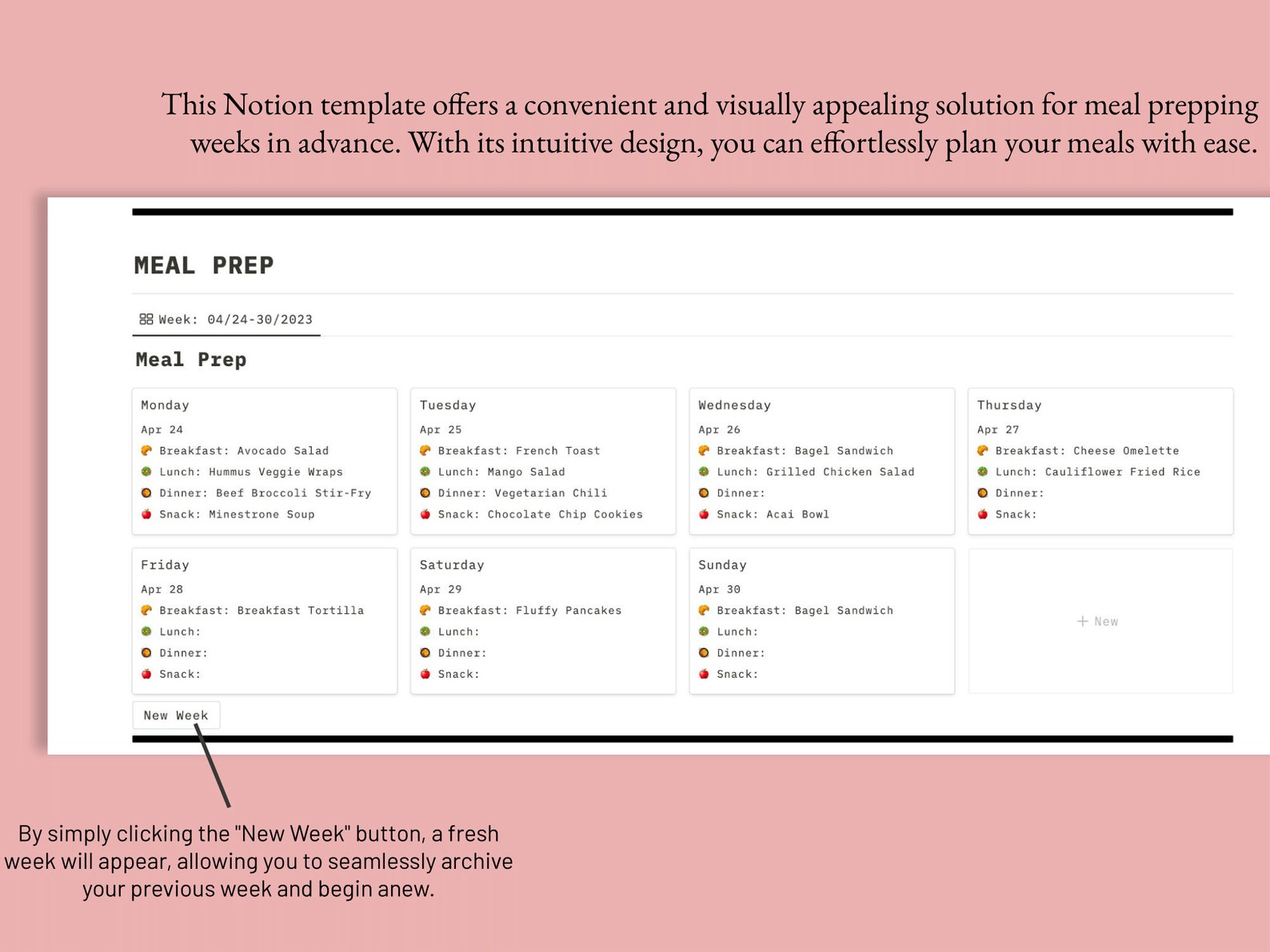 All-in-one Notion Meal Planner | Notion Template, Food Journal, Grocery ...