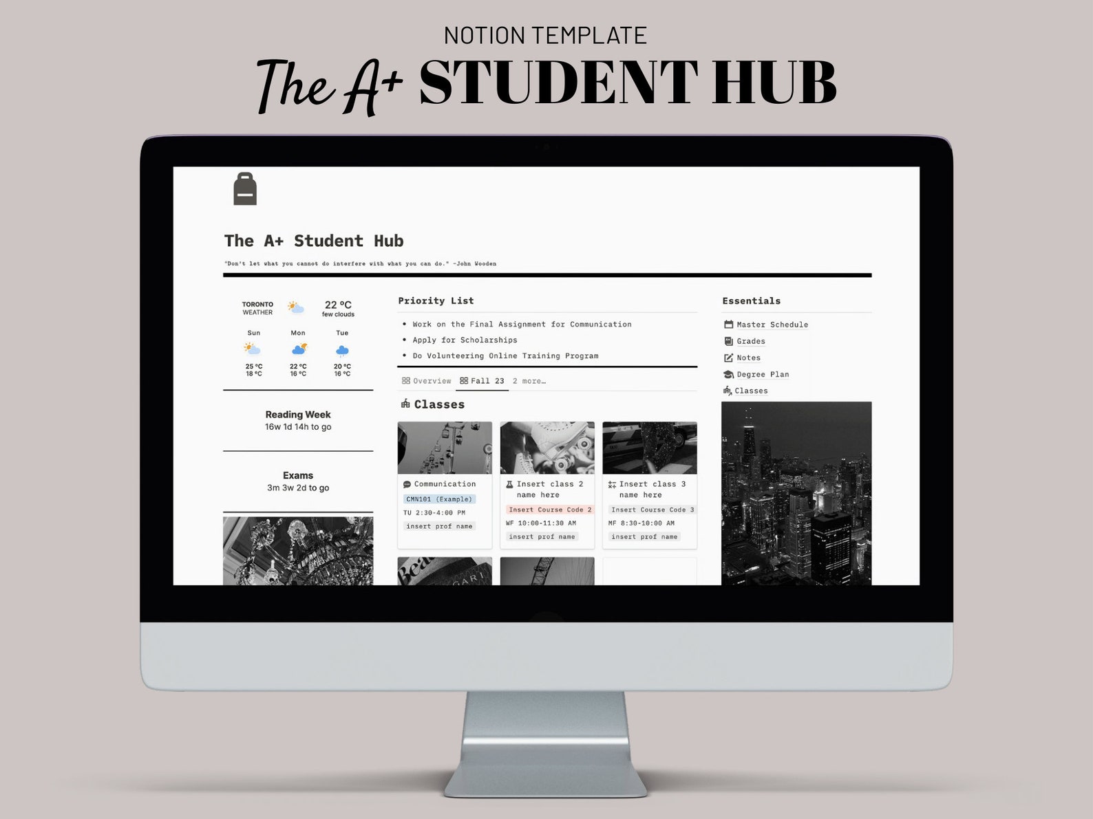 The A+ Student Hub | Digital Notion Student Planner Template ...