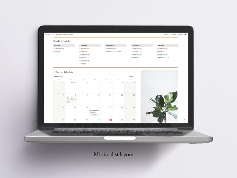 All in One Student Planner Notion Template | Academic Organizer ...