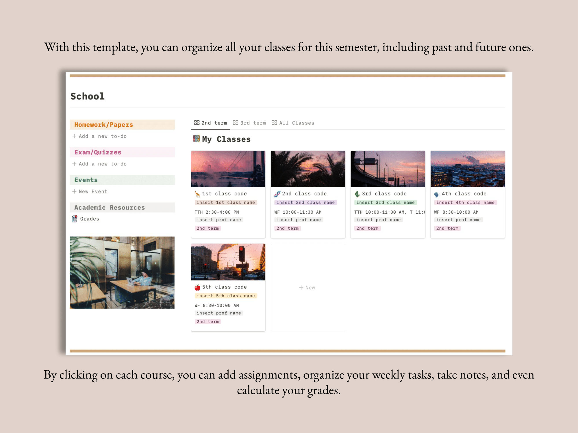 Digital Student Notion Planner | Academic Notion Template, Assignment ...