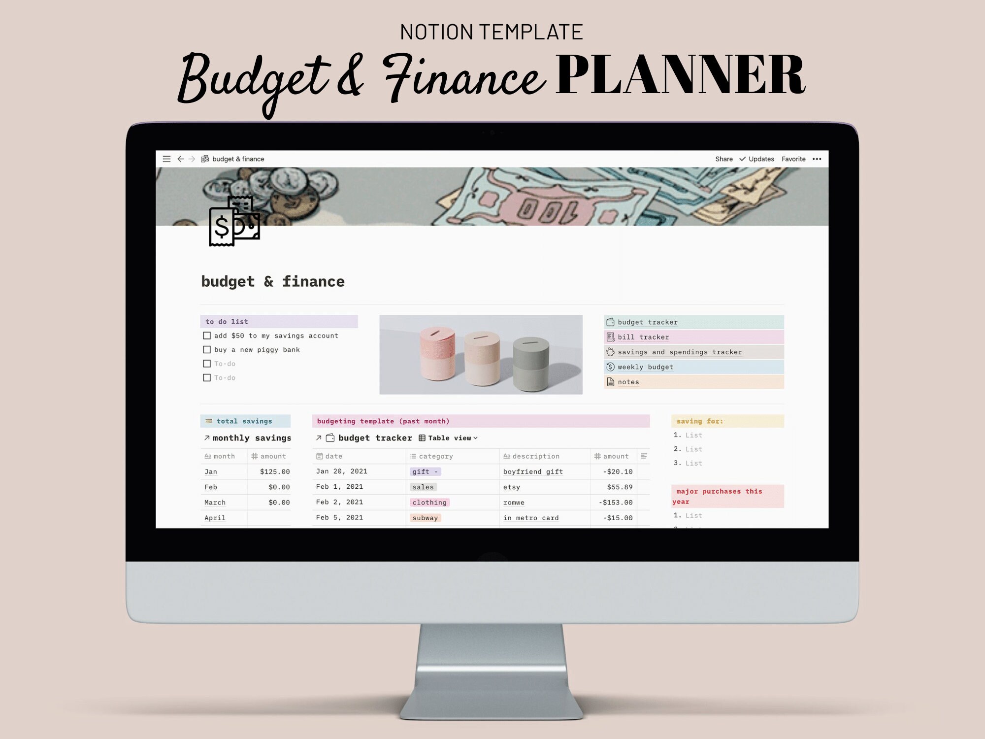 Digital Budget and Finance Planner Budget Planner Templates, Monthly ...