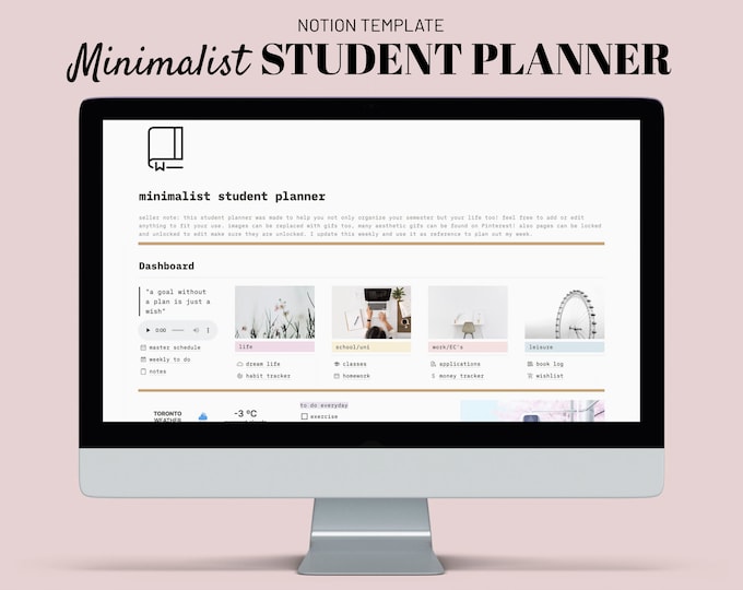 The A+ Student Hub | Digital Notion Student Planner Template ...