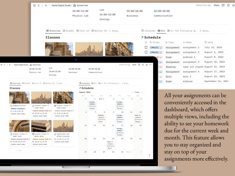 The Perfect Student Hub | Notion Template, Student Planner, Student ...