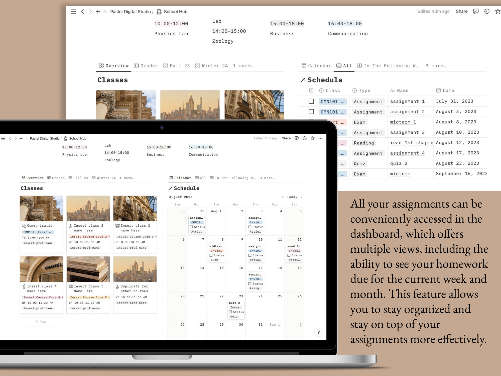 The Perfect Student Hub Notion Template Student Planner - Etsy