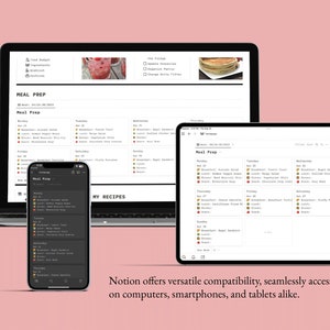 All-in-one Notion Meal Planner | Notion Template, Food Journal, Grocery ...