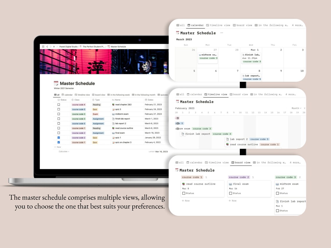 Digital Student Notion Planner Academic Notion Template - Etsy Canada