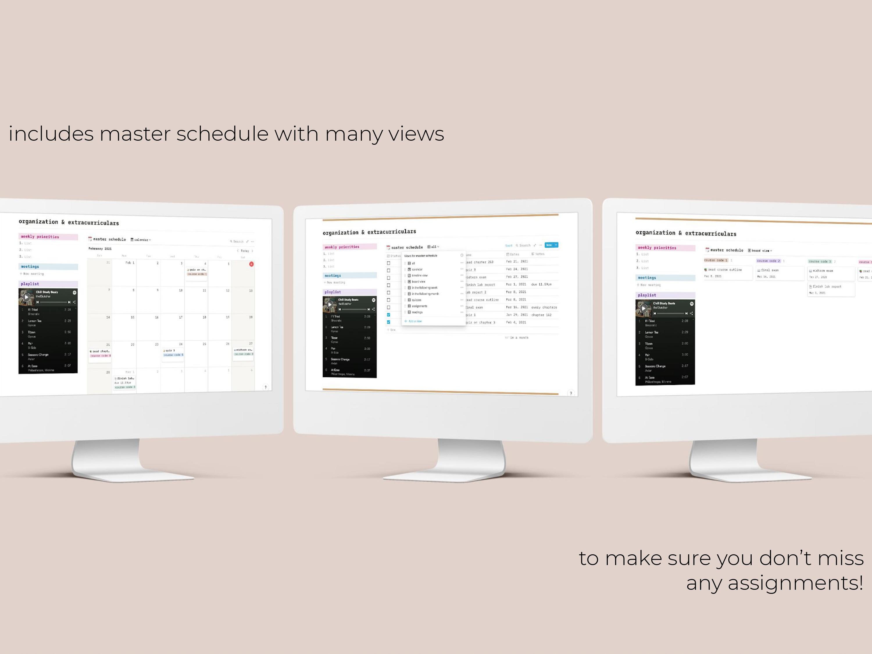 Digital Student Notion Planner Academic Notion Template - Etsy