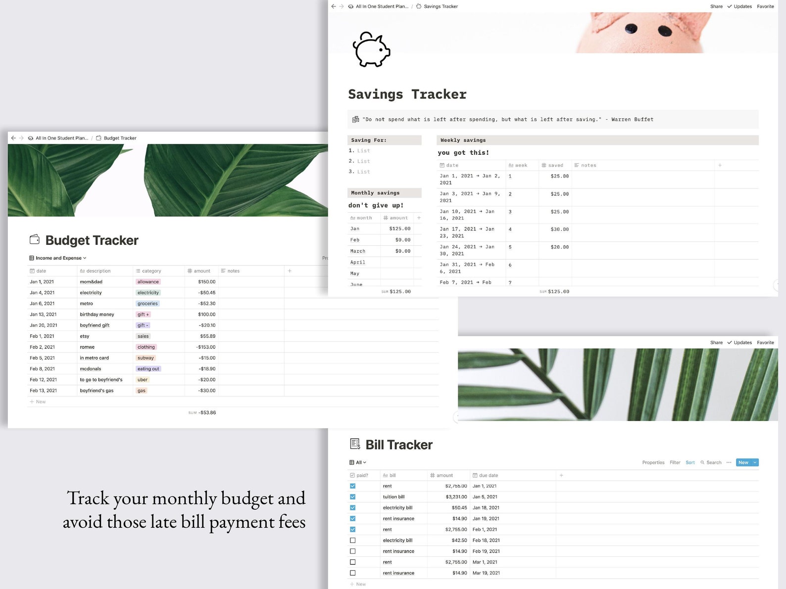 All in One Notion Student Planner | Notion Template, Assignment Tracker ...