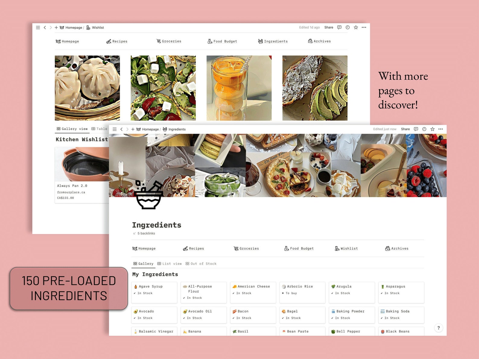 All-in-one Notion Meal Planner | Notion Template, Food Journal, Grocery ...
