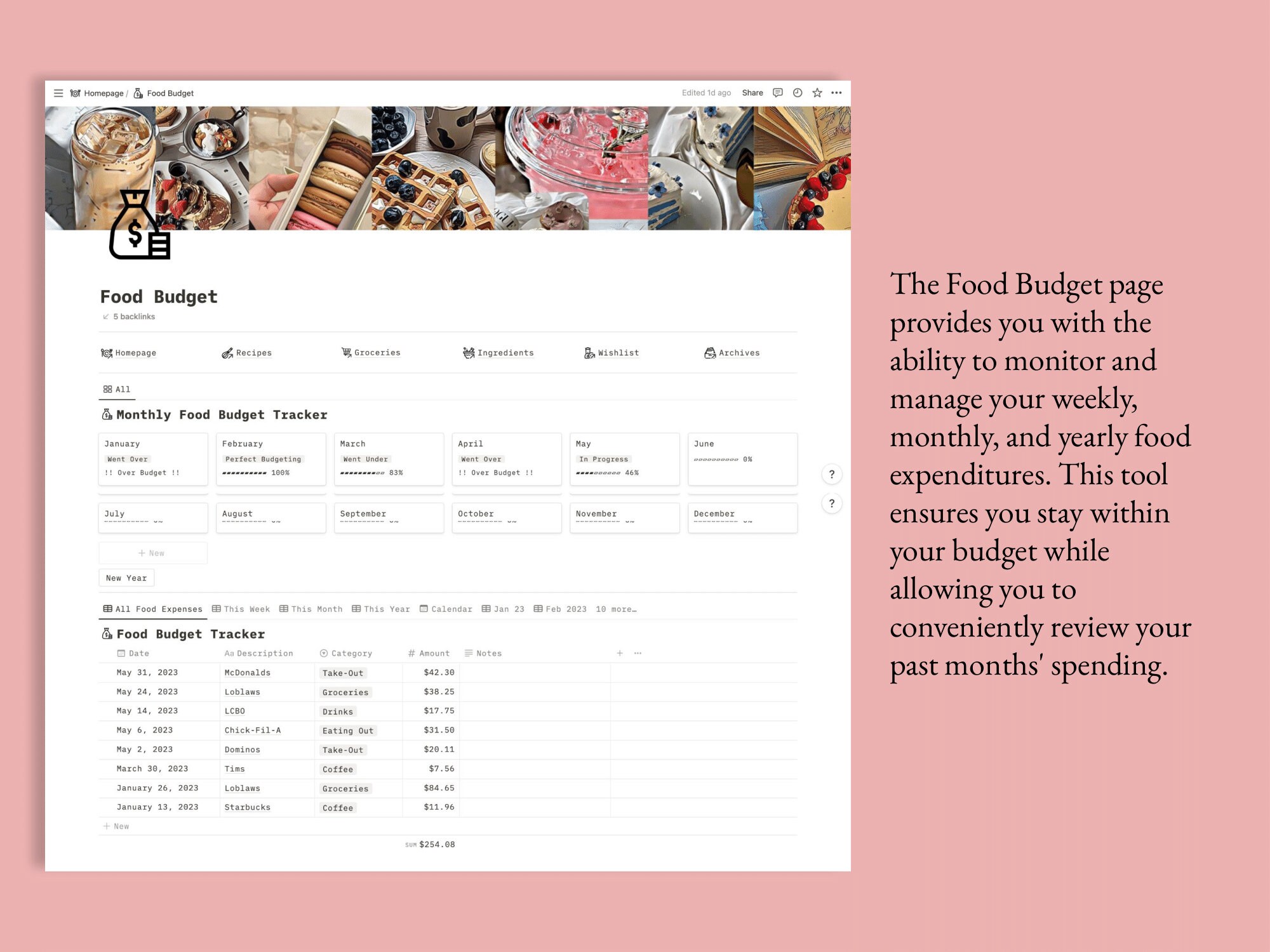 All-in-one Notion Meal Planner | Notion Template, Food Journal, Grocery ...