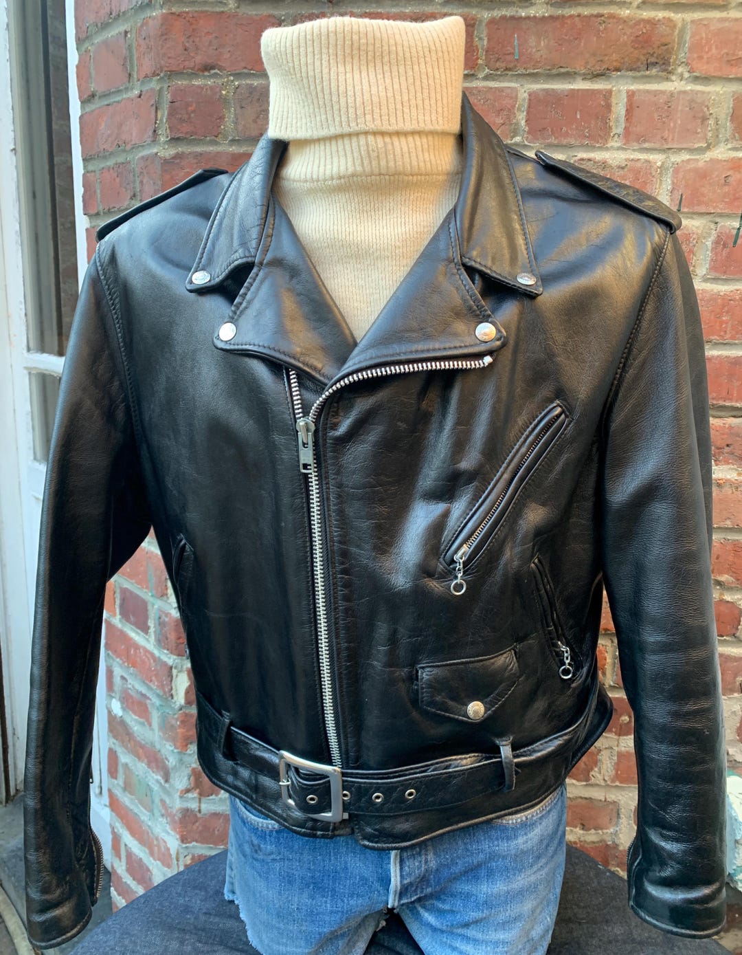 RARE Schott Vintage Perfecto Jacket 1980s #618 Black Cowhide Made in ...