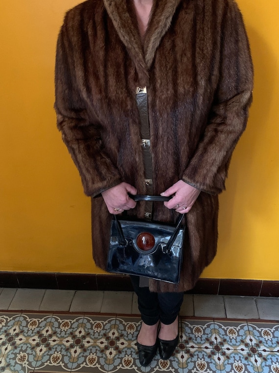 Hot ! Fantastic Genuine Mink Fur Coat Brown 60s Desig… - Gem