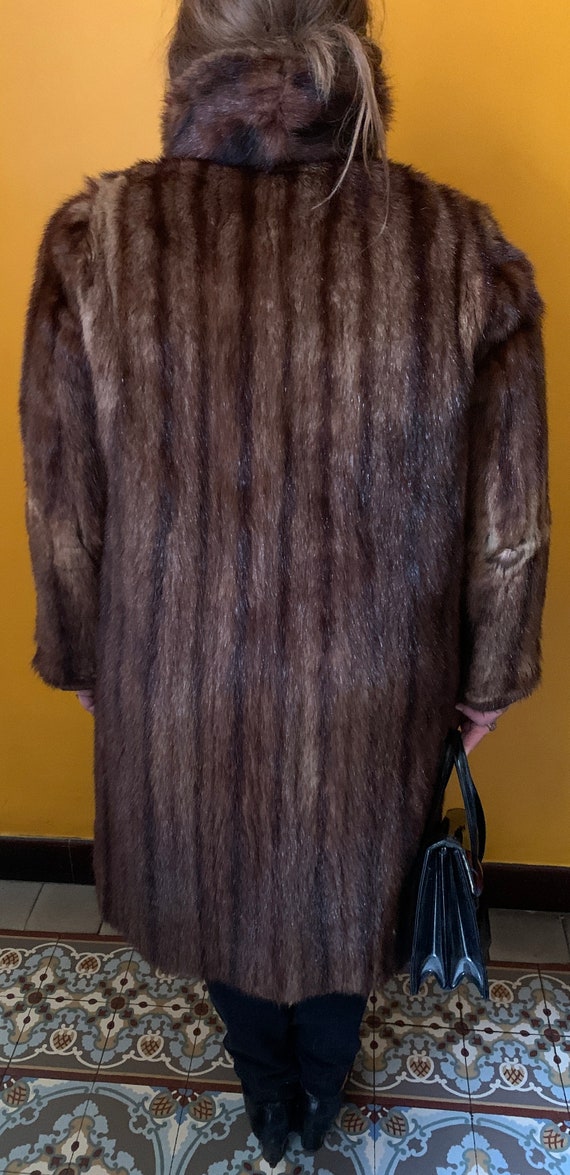 Hot ! Fantastic Genuine Mink Fur Coat Brown 60s Desig… - Gem