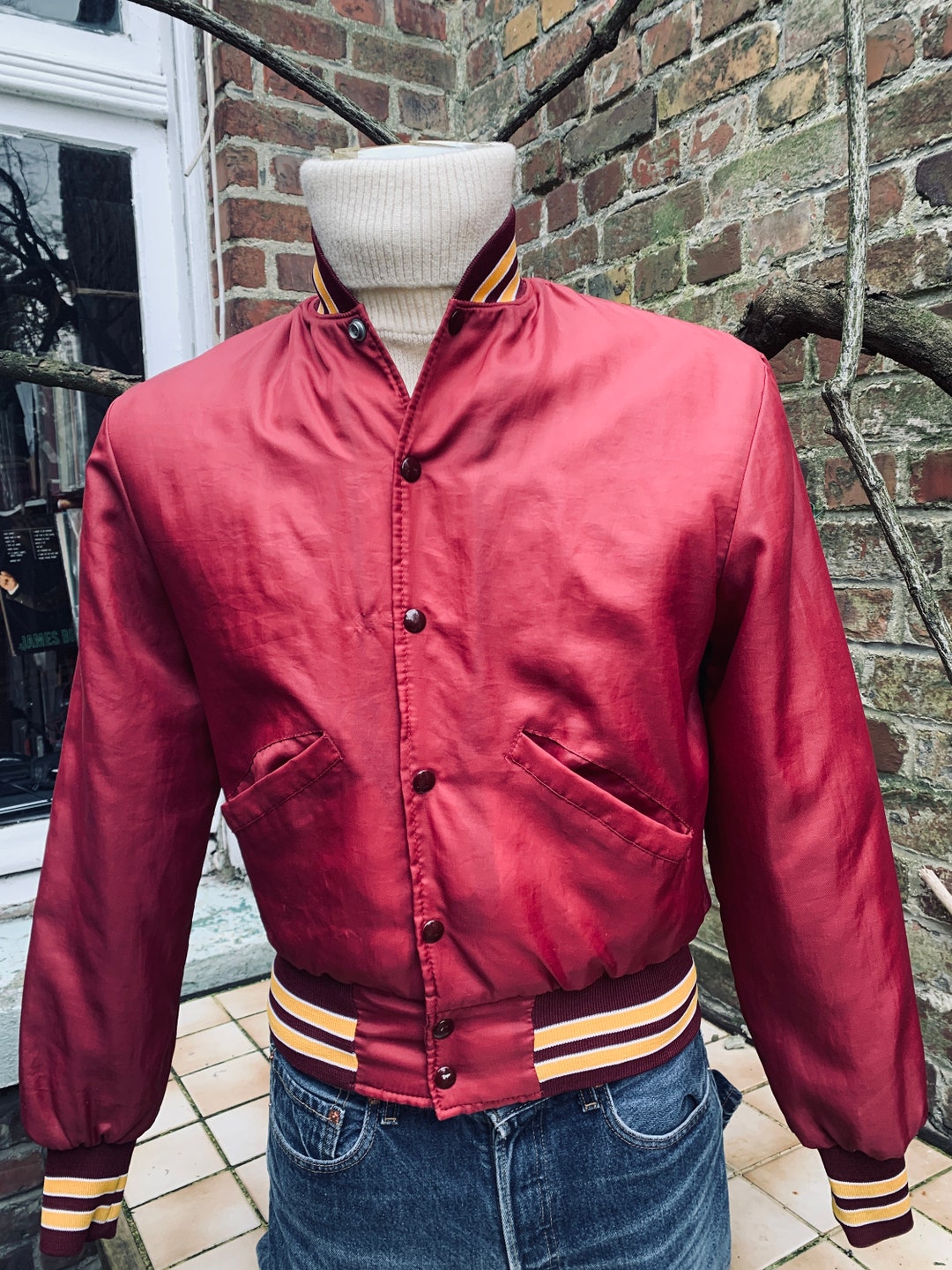 Vintage Varsity Base Ball Jacket 1970s Tag Size S Actual Size Measured ...