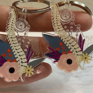 Spine Keychain | Anatomy and Plants Keychain | Anatomy and Plants Charm ...