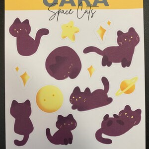 Cute Cats & Space Cats Sticker Sheet | Cute Cats Sticker Sheet | Space ...