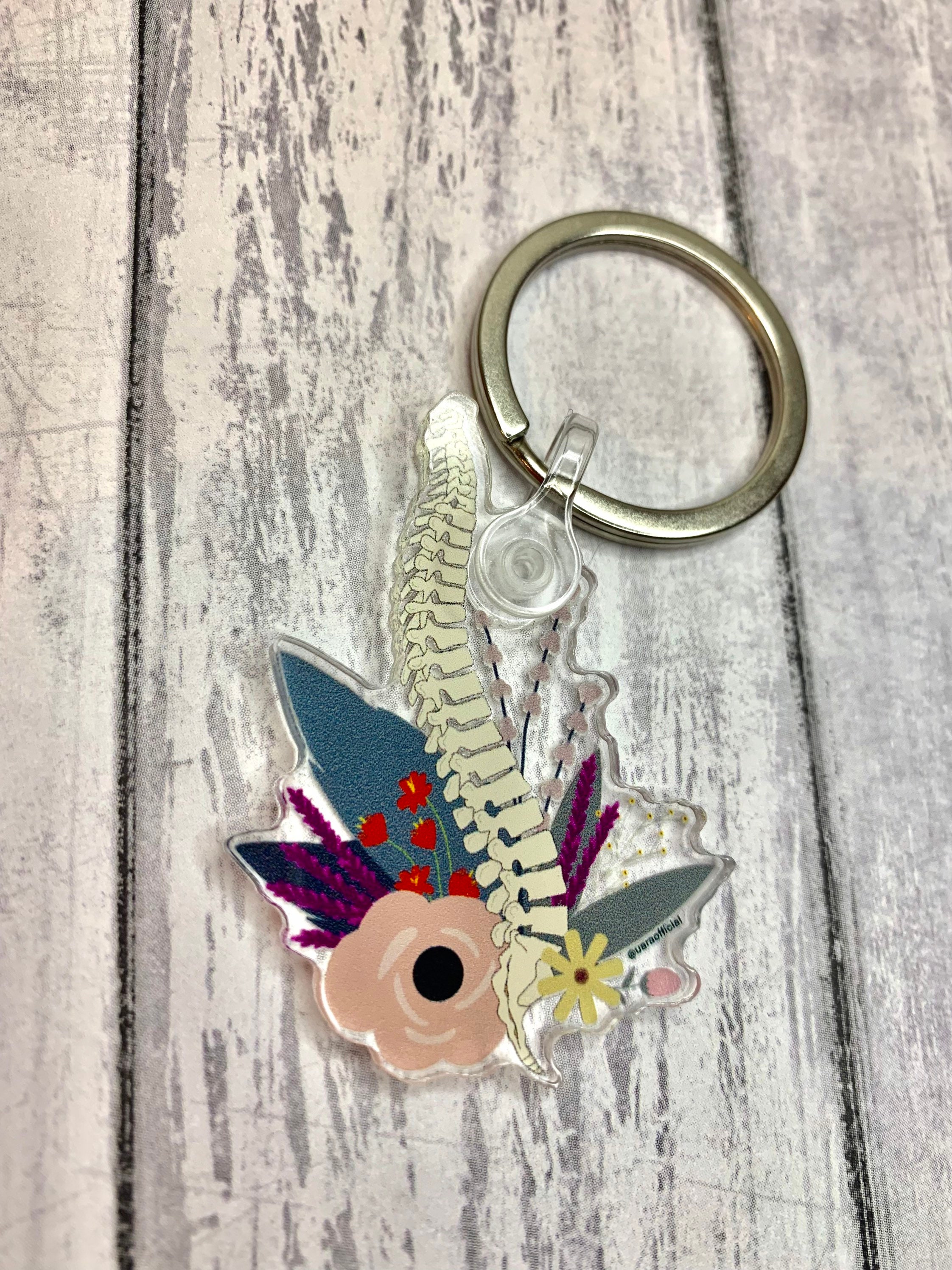 Spine Keychain Anatomy and Plants Keychain Anatomy and - Etsy