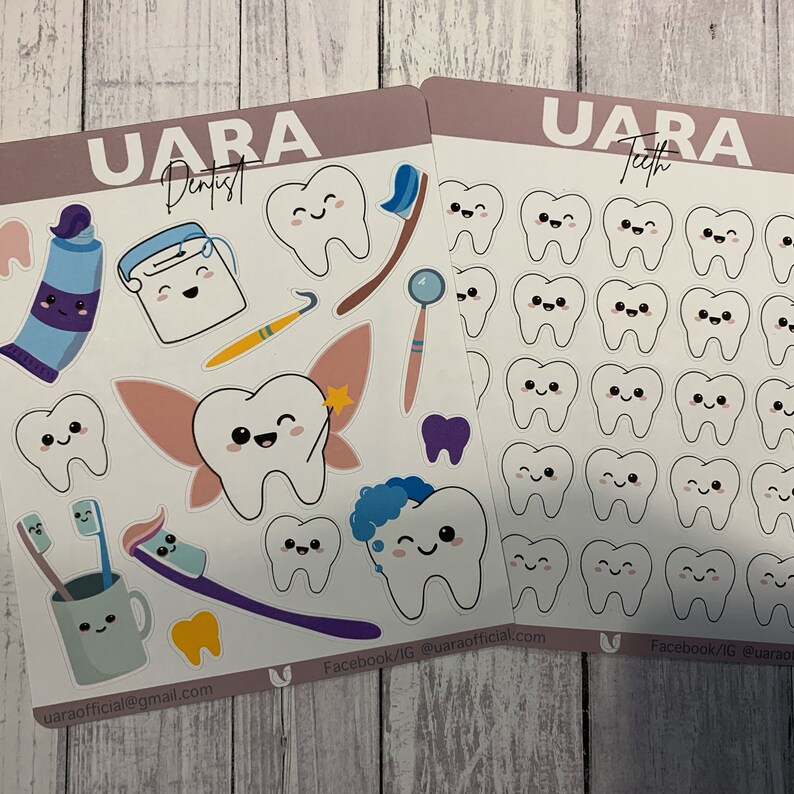 Dentist Sticker Sheet | Teeth Sticker Sheet | Dentistry Stickers ...