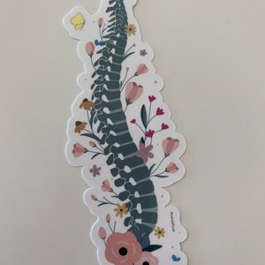 Flowers and Bloom Spine Sticker | Anatomy Stickers | Vinyl Waterproof ...