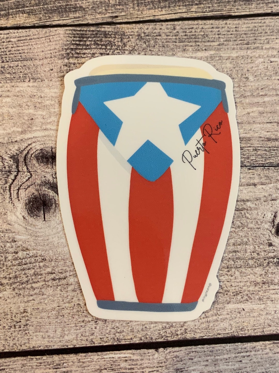 Puerto Rico Flag Conga Sticker | Puerto Rico Stickers | Vinyl ...