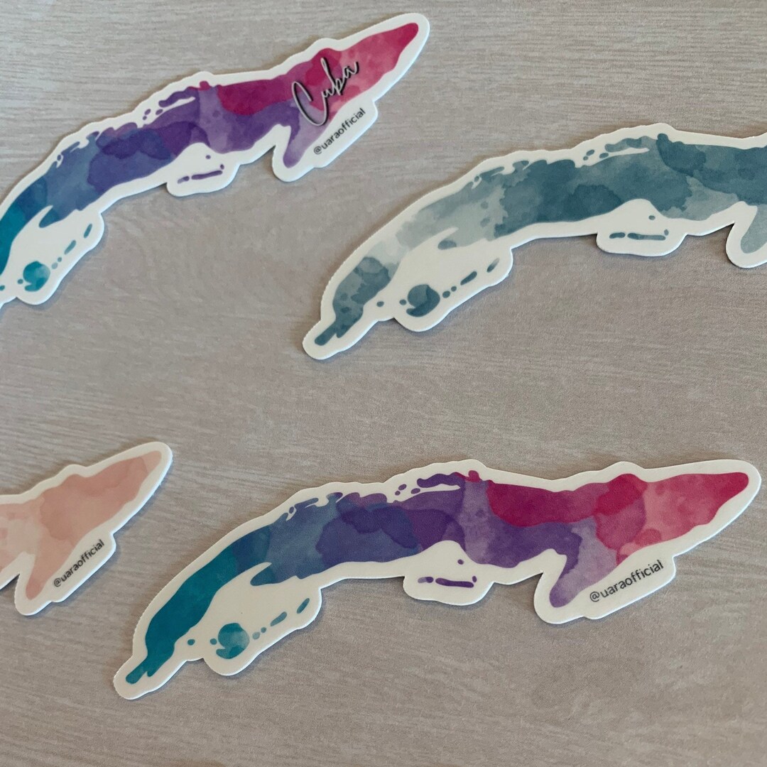 Watercolor Cuba Map Sticker | Cuba Stickers | Vinyl Waterproof Stickers ...