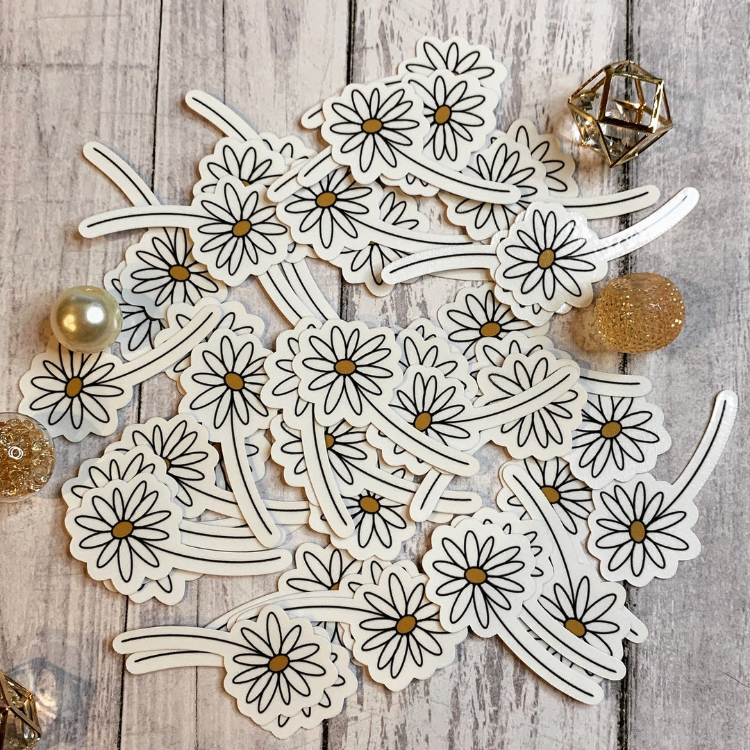 Daisies Mini Stickers | Flower Sticker - Etsy