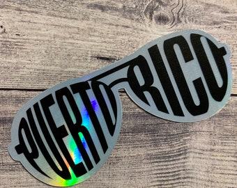 Vinil Sticker Set of Two, Puerto Rico Island Map Drawing Bubble-free ...