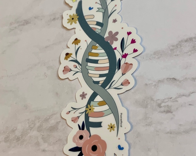 DNA Double Helix Waterproof Sticker - Biology, Genetics, Gift for ...