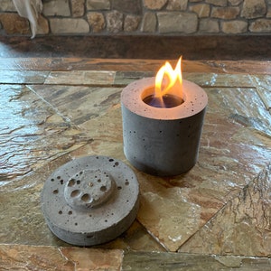 Mini Concrete Countertop Fire Pit With Lid Tabletop - Etsy