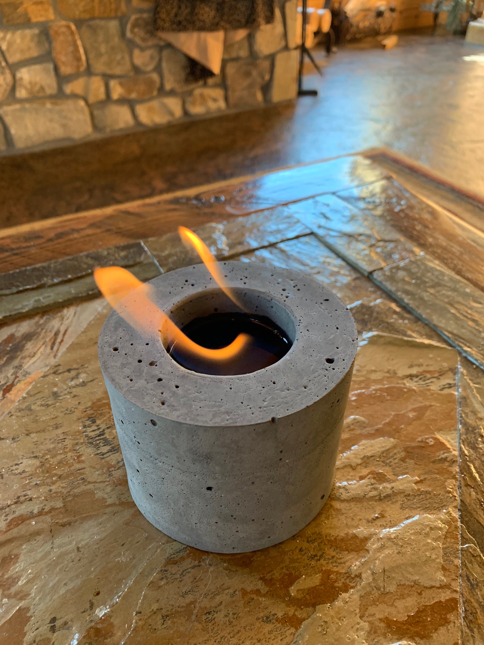 Mini Concrete Countertop Fire Pit Tabletop Fireplace - Etsy