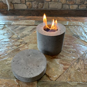 Mini Concrete Countertop Fire Pit With Lid Tabletop - Etsy