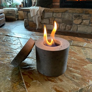 Mini Concrete Countertop Fire Pit With Lid Tabletop - Etsy