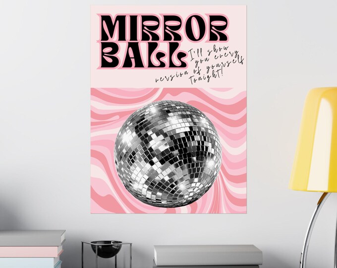 T Swift Disco Mirror Ball Poster, Retro Wall Art, Party Decor, Dance ...