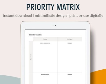 A5 Action Priority Matrix Template PDF Printable Impact & Effort Matrix ...